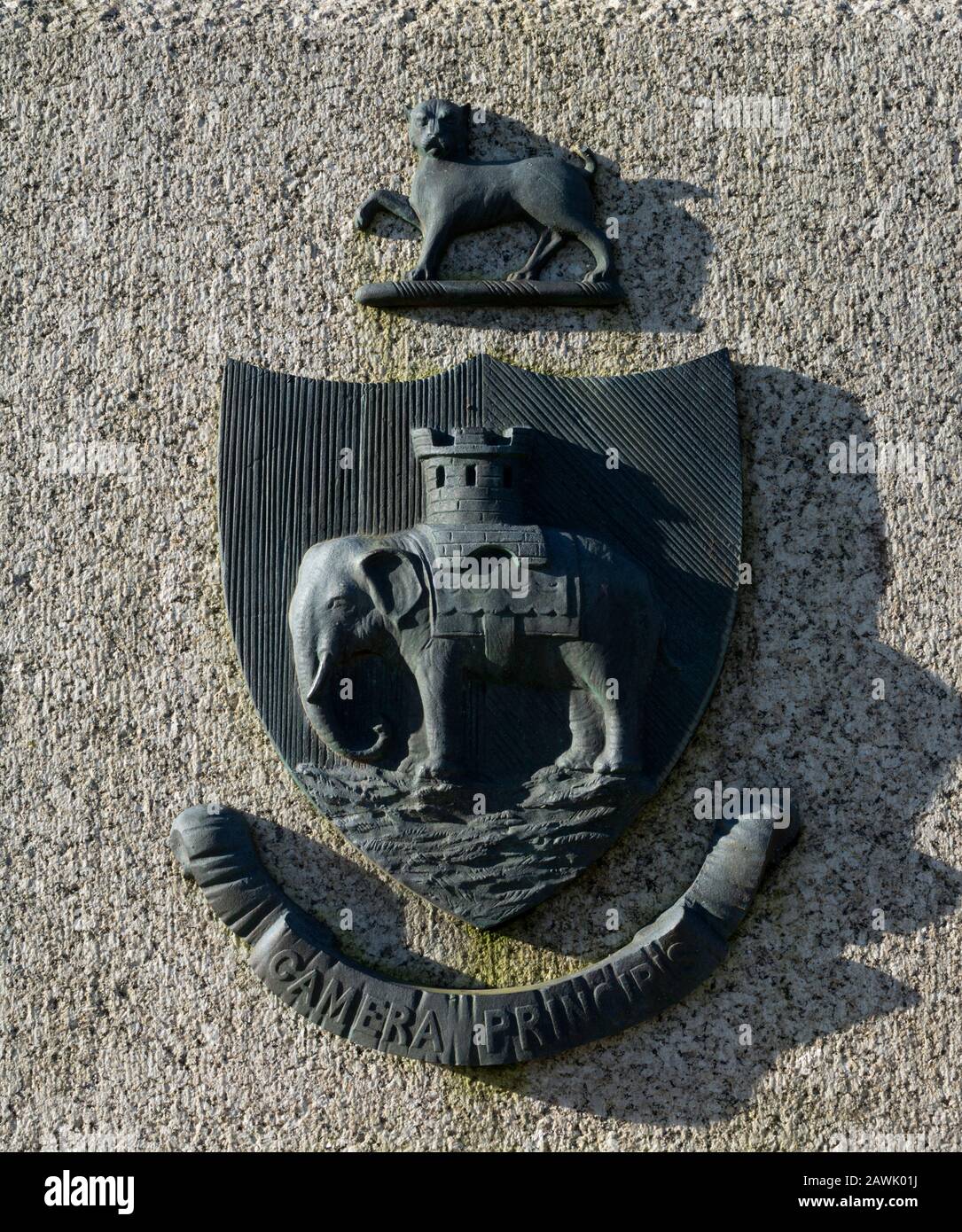 Coventry crest on the Martyrs Memorial, Cheylesmore, Coventry, West ...