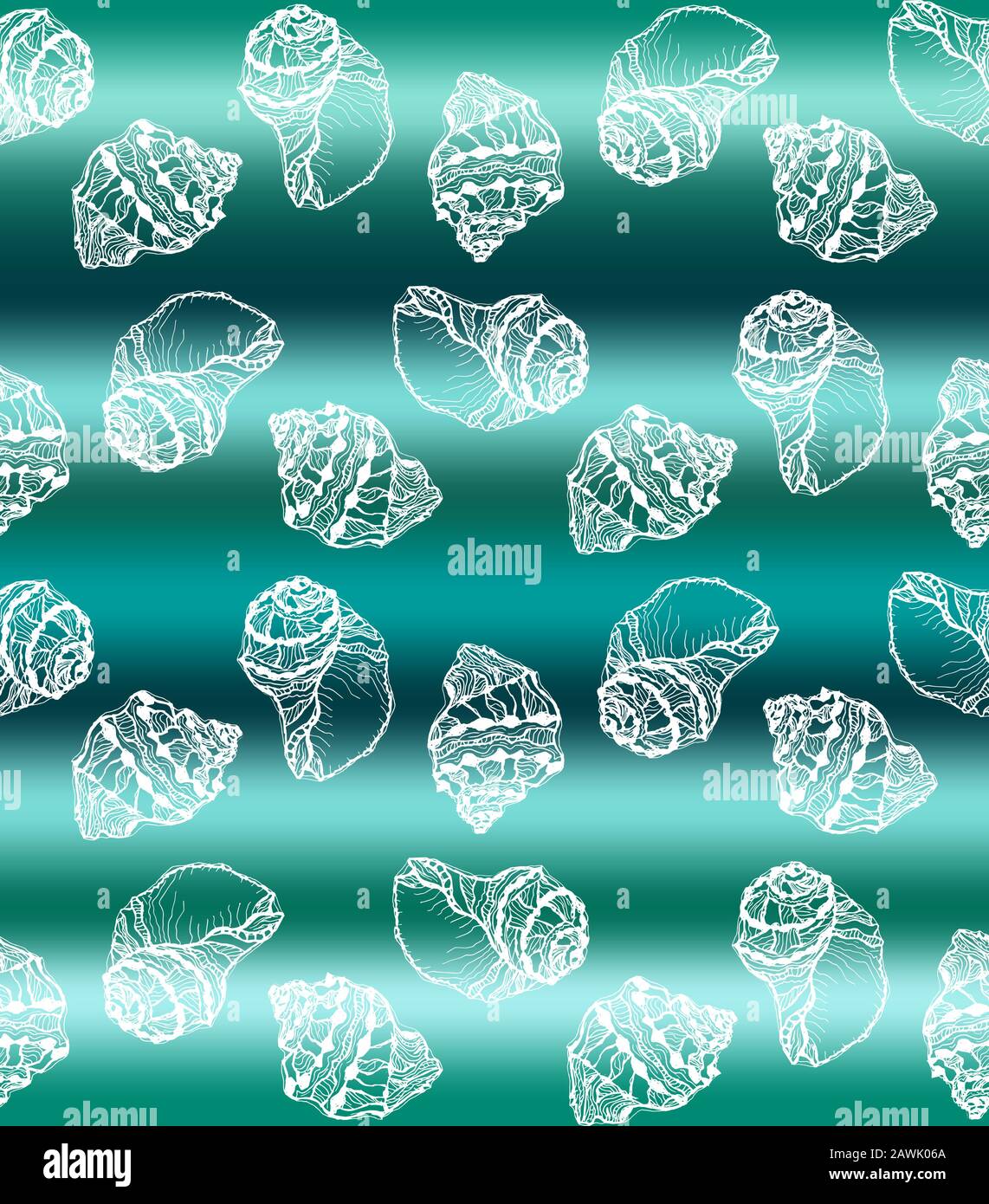 Vector illustration of marine seamless pattern.White hand drawing sea ...