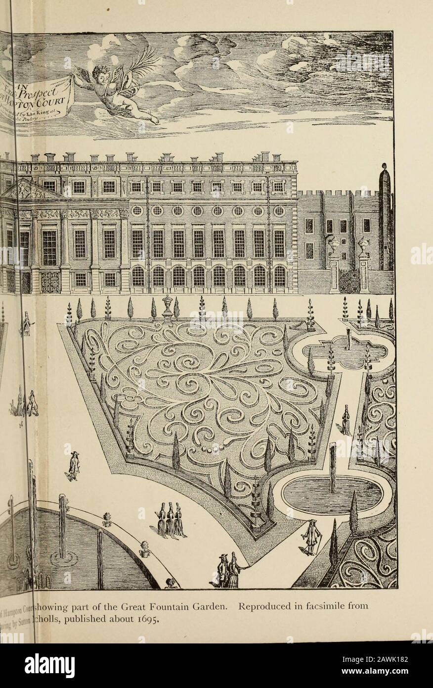 The history of Hampton Court Palace in Tudor times . View of the East ...