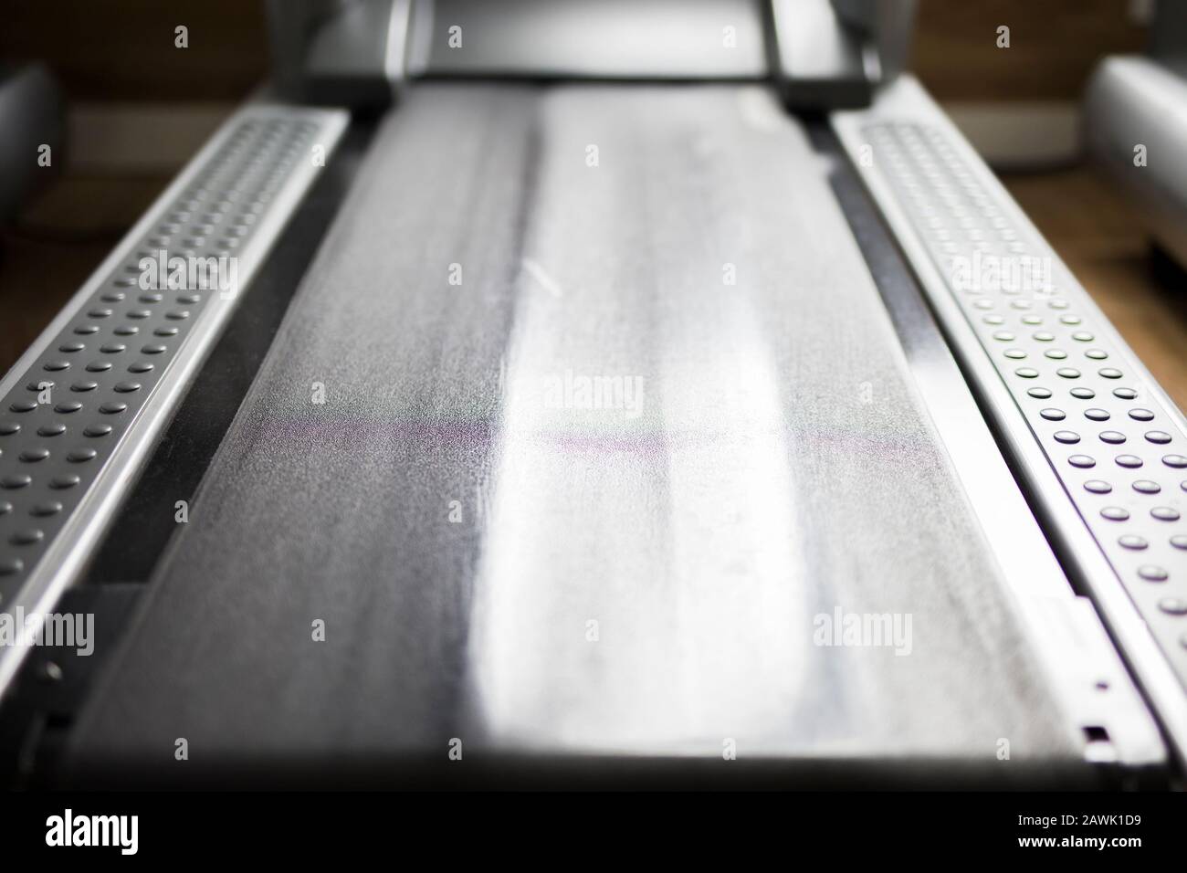 Closeup of the treadmill track in the gym Stock Photo - Alamy