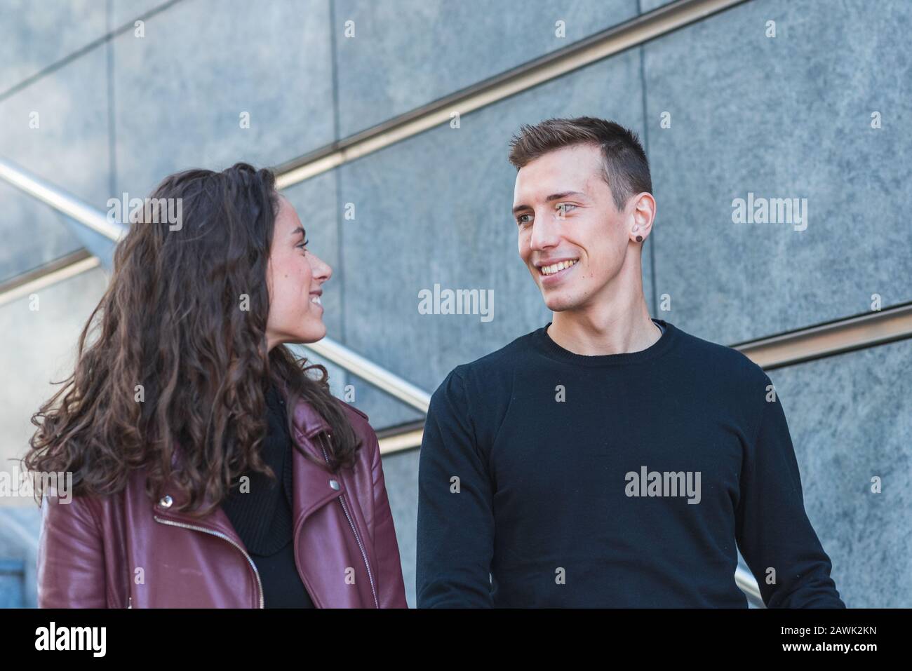 Woman exchange glances hi-res stock photography and images - Alamy