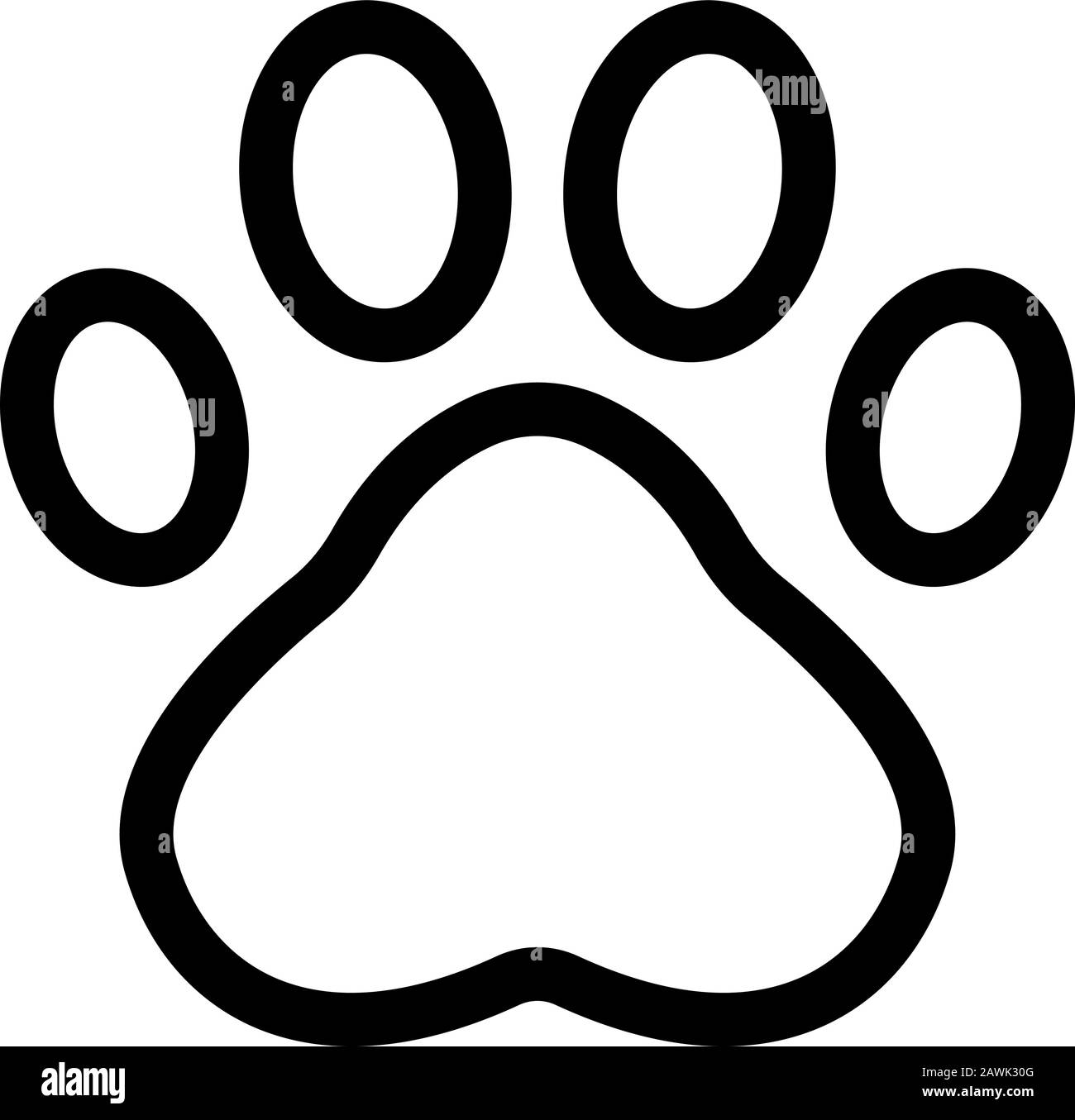 Paw icon vector. Isolated contour symbol illustration Stock Vector ...