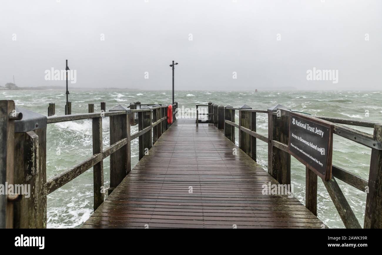 Poole, Dorset, UK. Sunday 9th February 2020. Storm Ciara smashes into ...