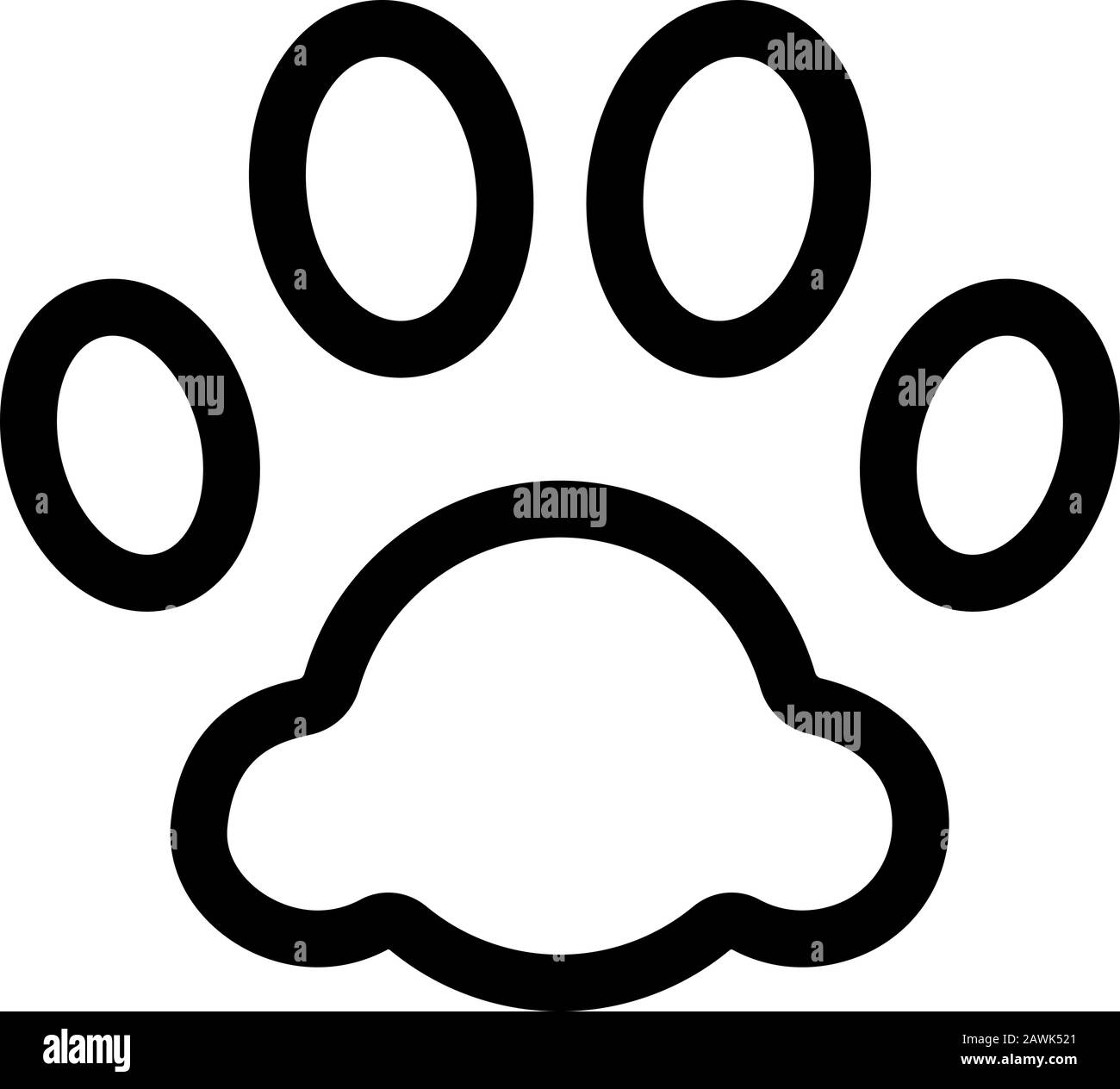 Paw icon vector. Isolated contour symbol illustration Stock Vector ...