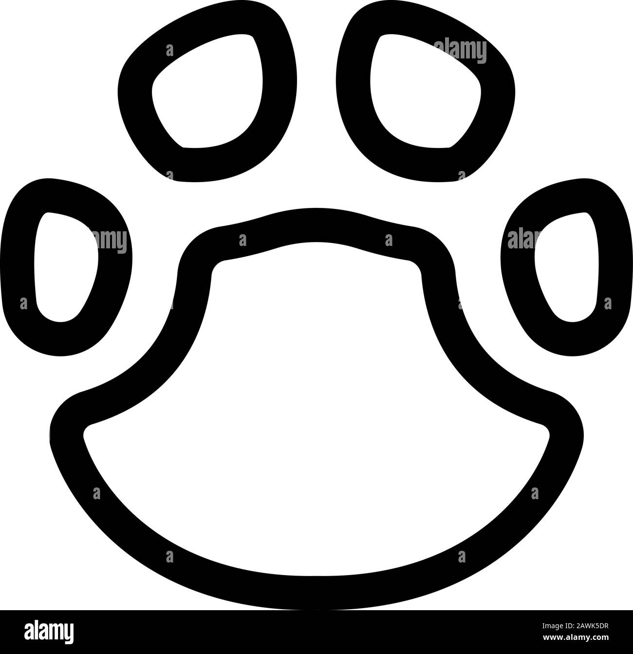 Paw icon vector. Isolated contour symbol illustration Stock Vector ...