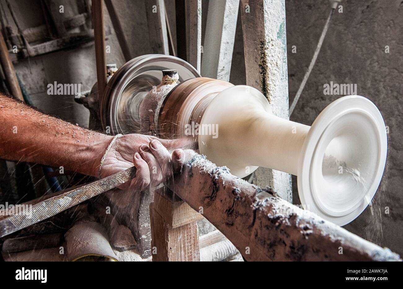 Italy Tuscany Volterra - Alabaster processing at the Alab'Arte ...