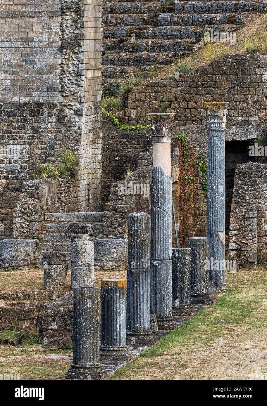 Italy Tuscany Volterra - The Roman theater of Volterra (amphitheater ...