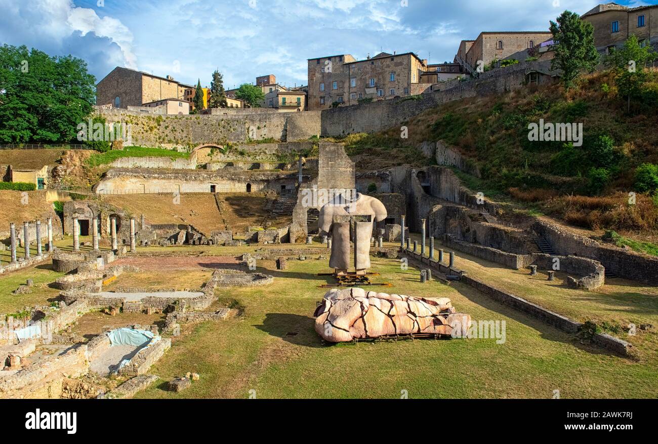 Italy Tuscany Volterra - The Roman theater of Volterra (amphitheater ...