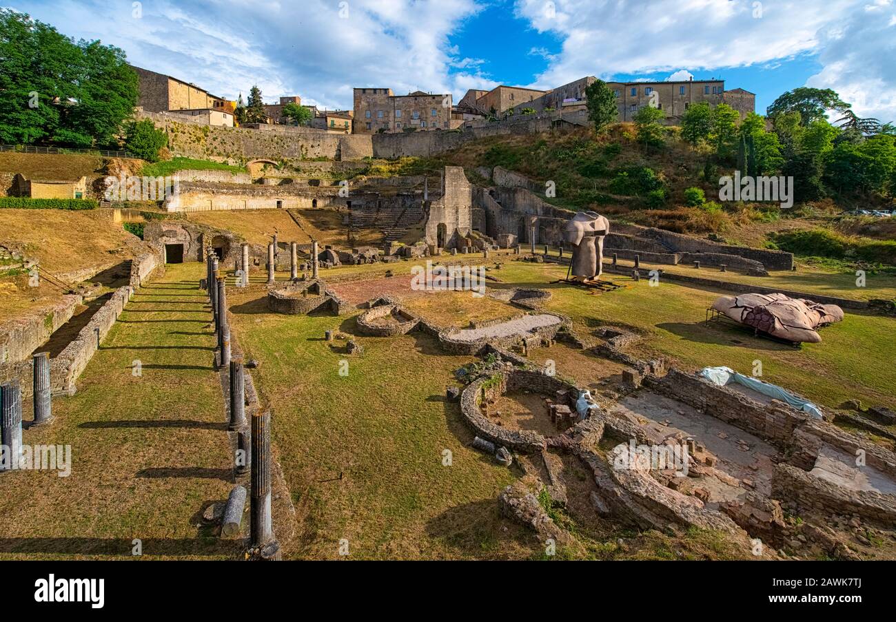 Italy Tuscany Volterra - The Roman theater of Volterra (amphitheater ...