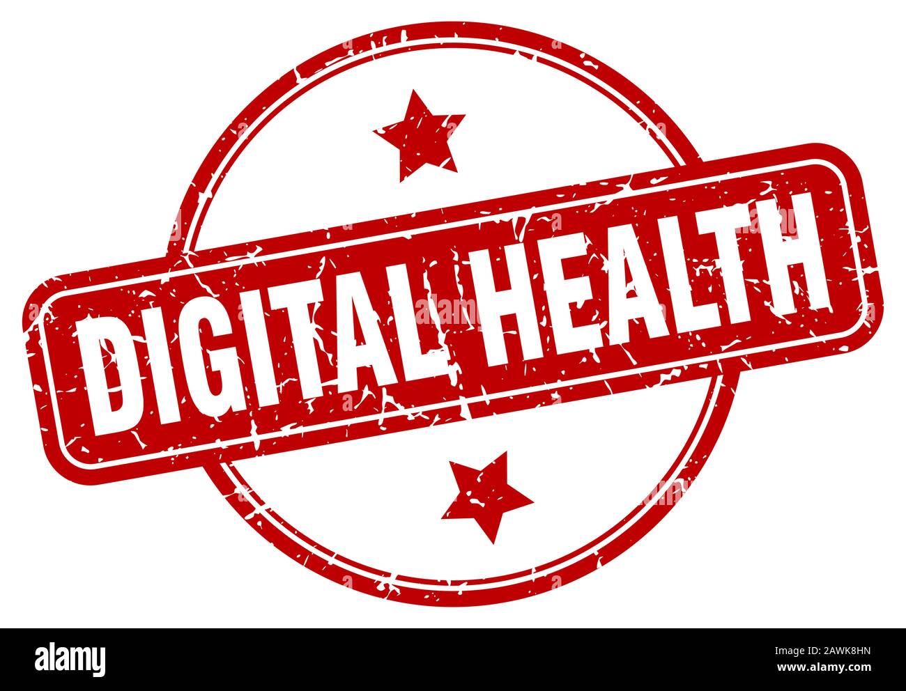digital health stamp. digital health round vintage grunge sign. digital ...