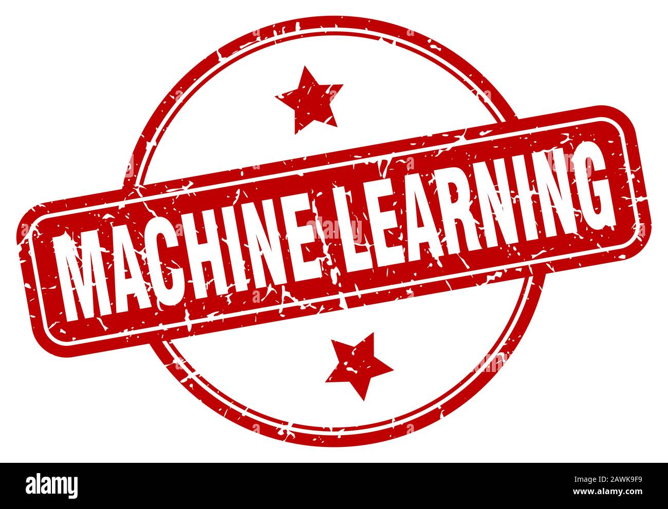 machine learning stamp. machine learning round vintage grunge sign ...
