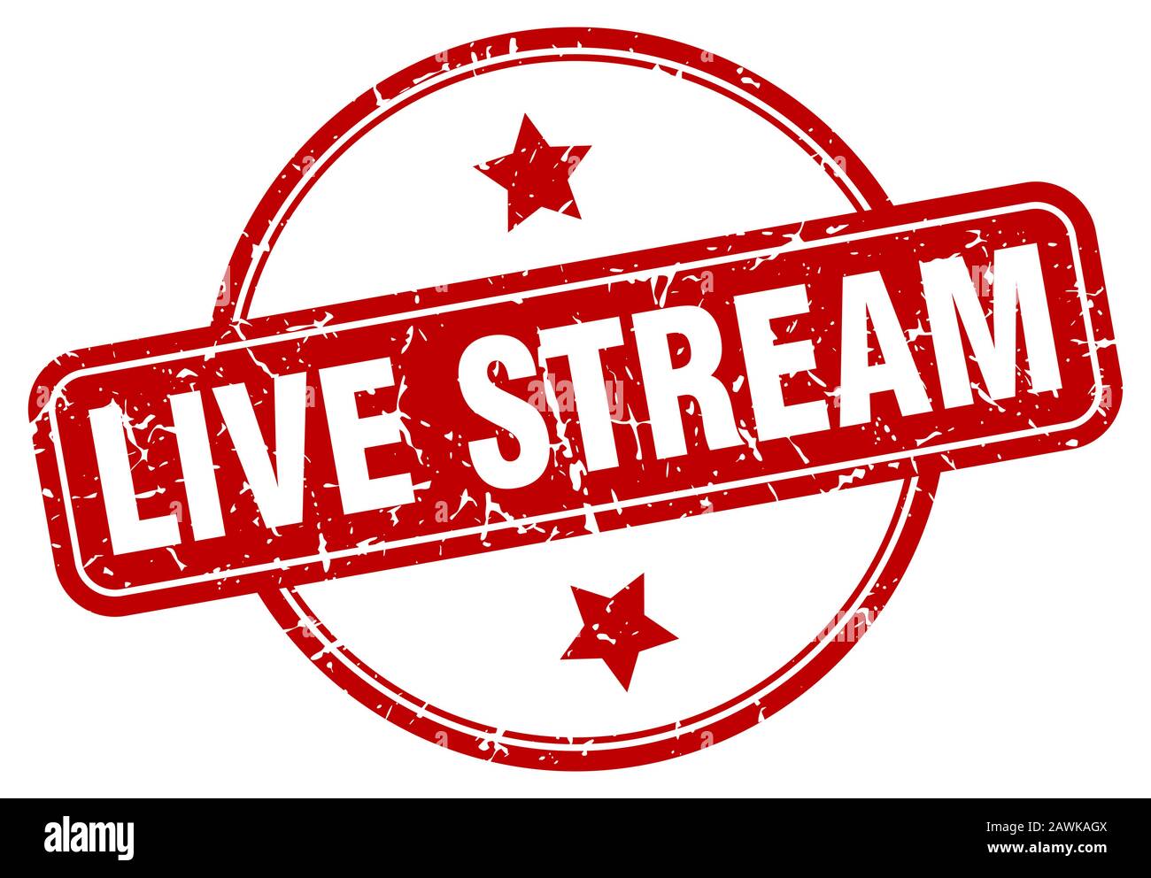 live stream stamp. live stream round vintage grunge sign. live stream ...