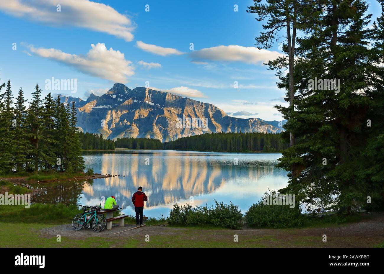 Sunset at two jack lake hi-res stock photography and images - Alamy