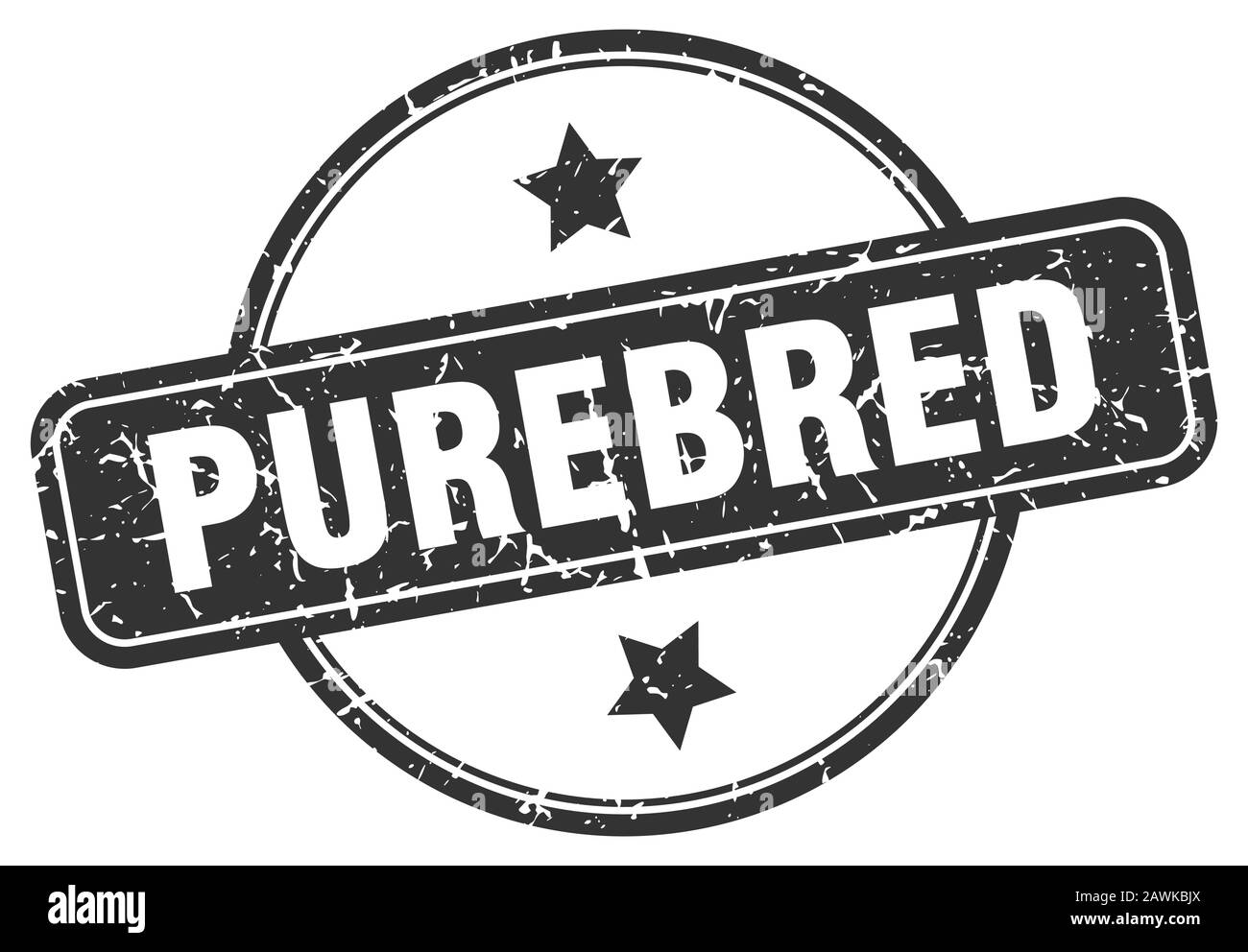 purebred stamp. purebred round vintage grunge sign. purebred Stock ...