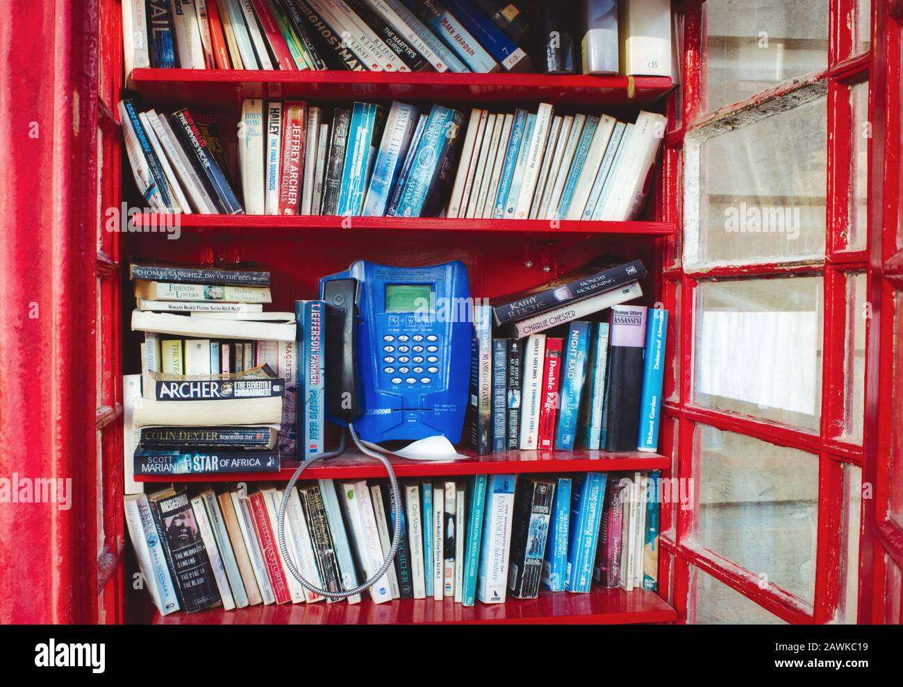 San Lawrenz / Malta - October 19 2019: A traditional red English ...