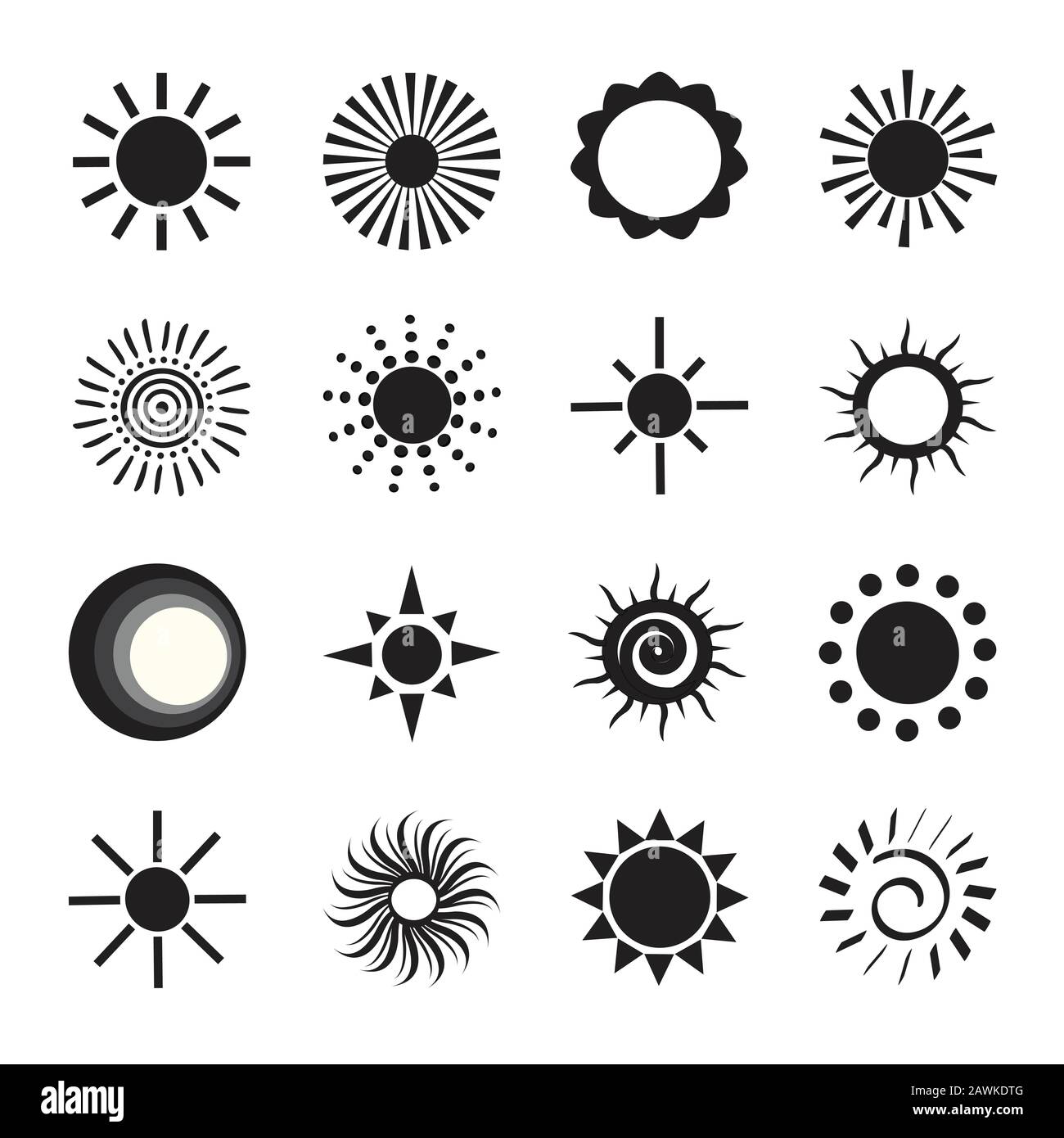 Sun Icons Set vector image Stock Vector Image & Art - Alamy