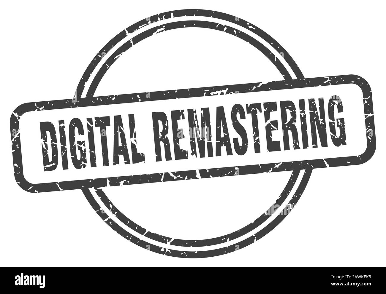 digital remastering stamp. digital remastering round vintage grunge ...