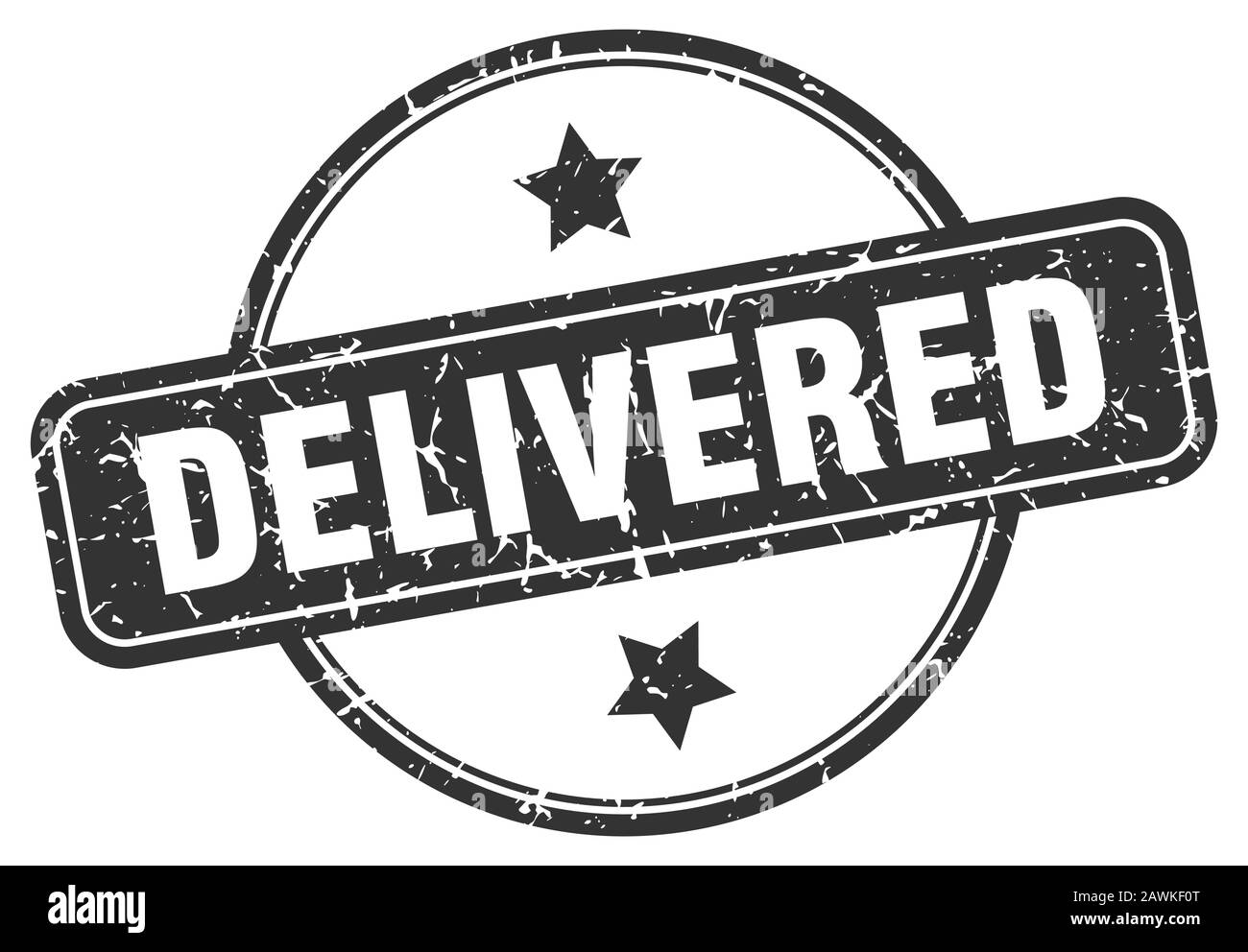 delivered stamp. delivered round vintage grunge sign. delivered Stock ...