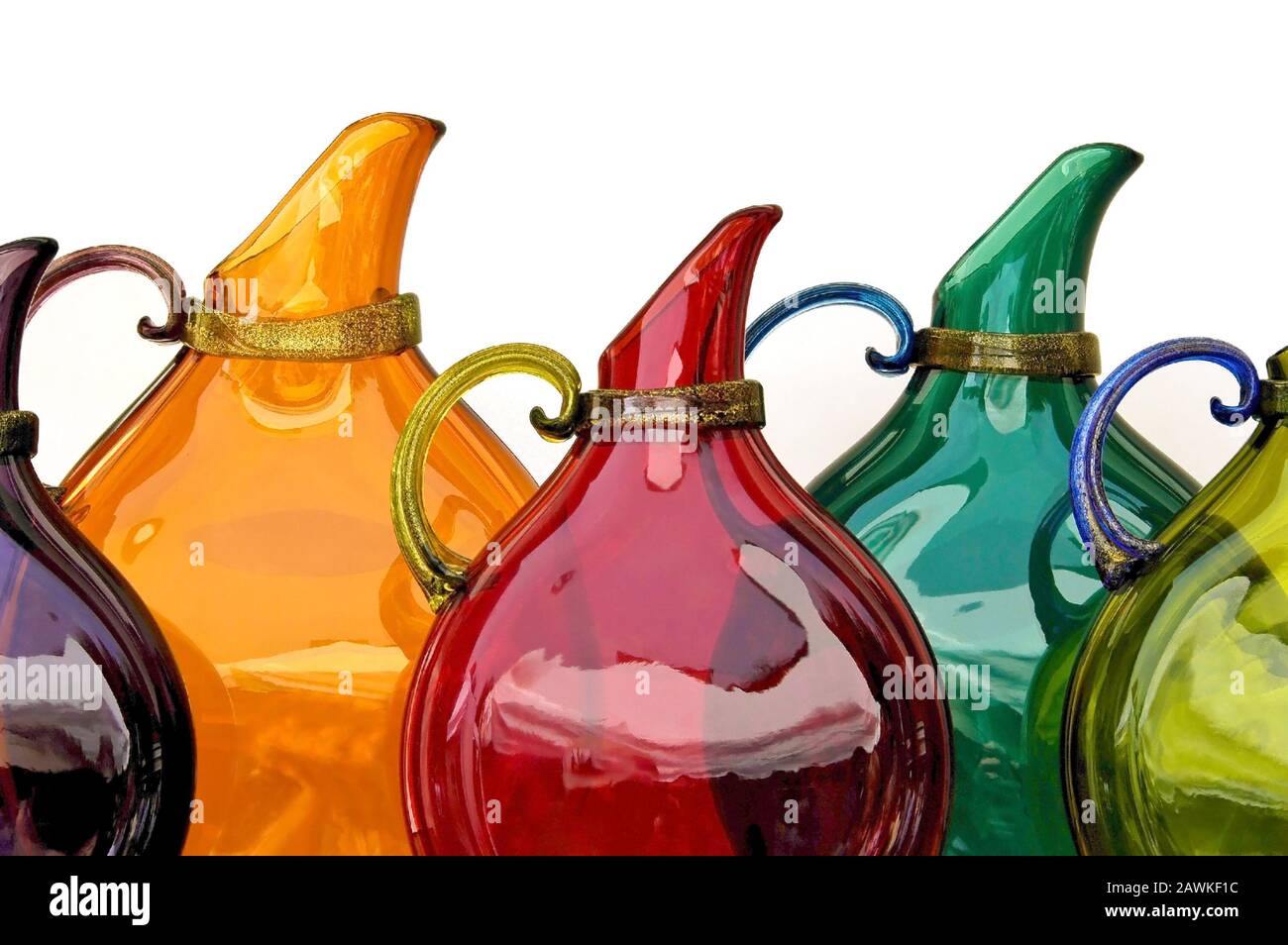 Colorful Glass Pitchers Stock Photo - Alamy