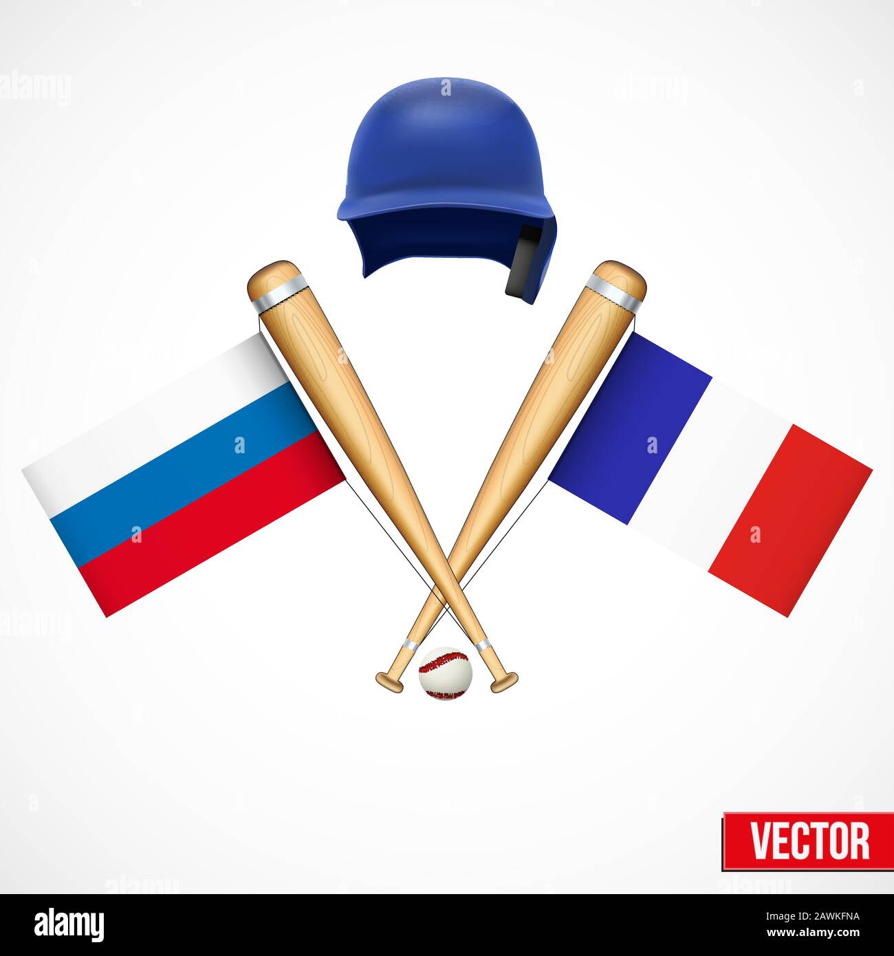 Symbols of Baseball team Russia and France Stock Vector Image & Art - Alamy