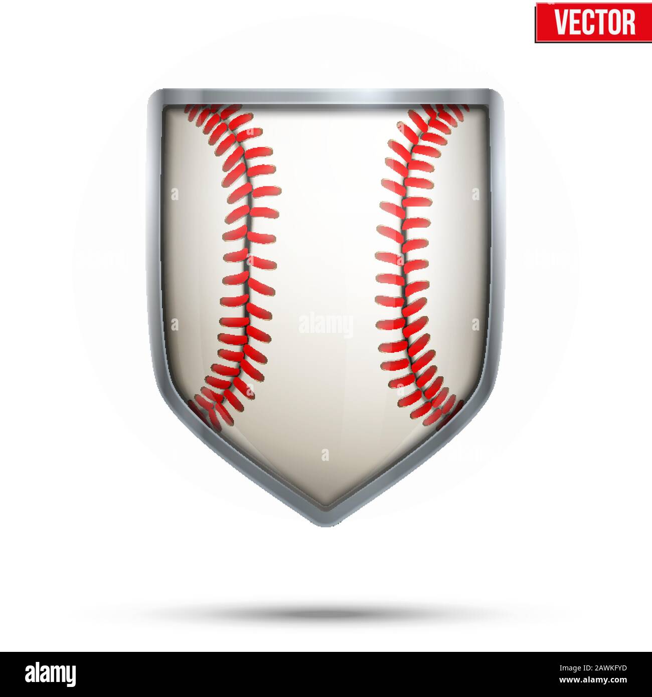 Bright shield in the baseball ball inside. Vector Stock Vector Image ...