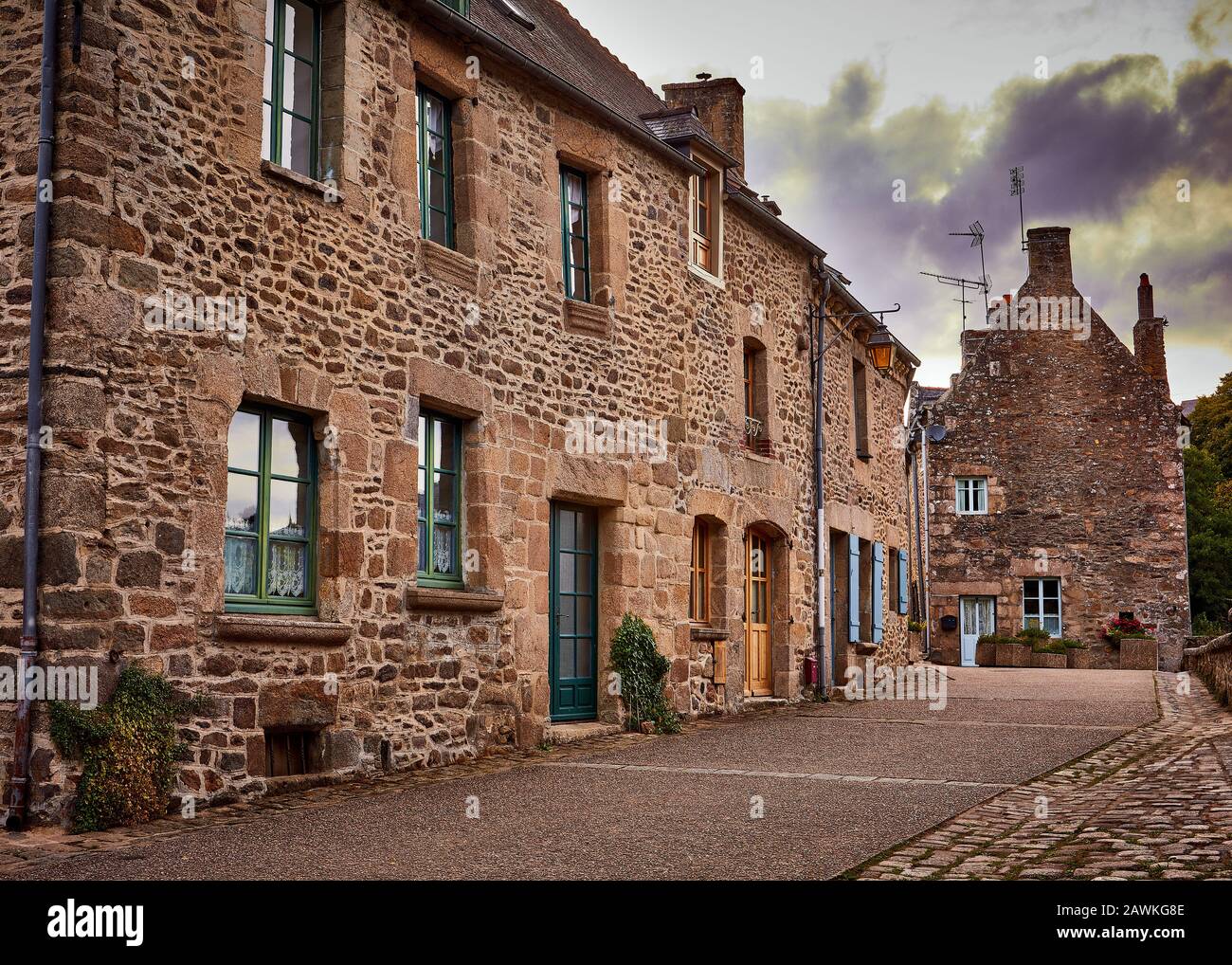 Image of a small street in Lehon, Brittany, France Stock Photo - Alamy