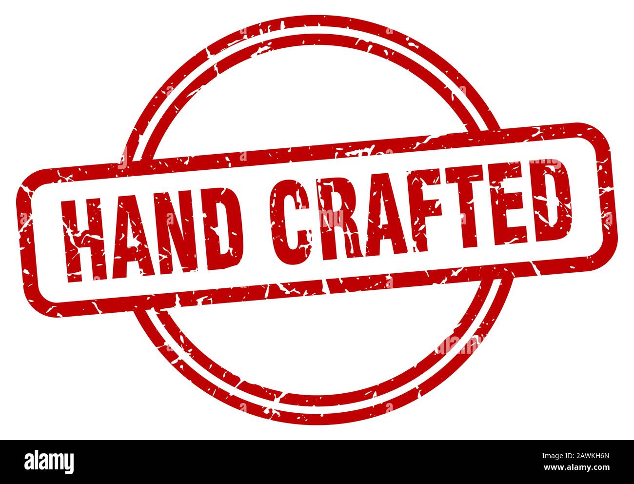 hand crafted stamp. hand crafted round vintage grunge sign. hand ...
