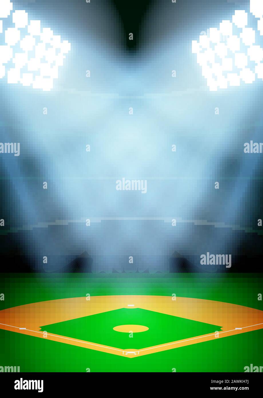 Baseball Stadium Lights Vector