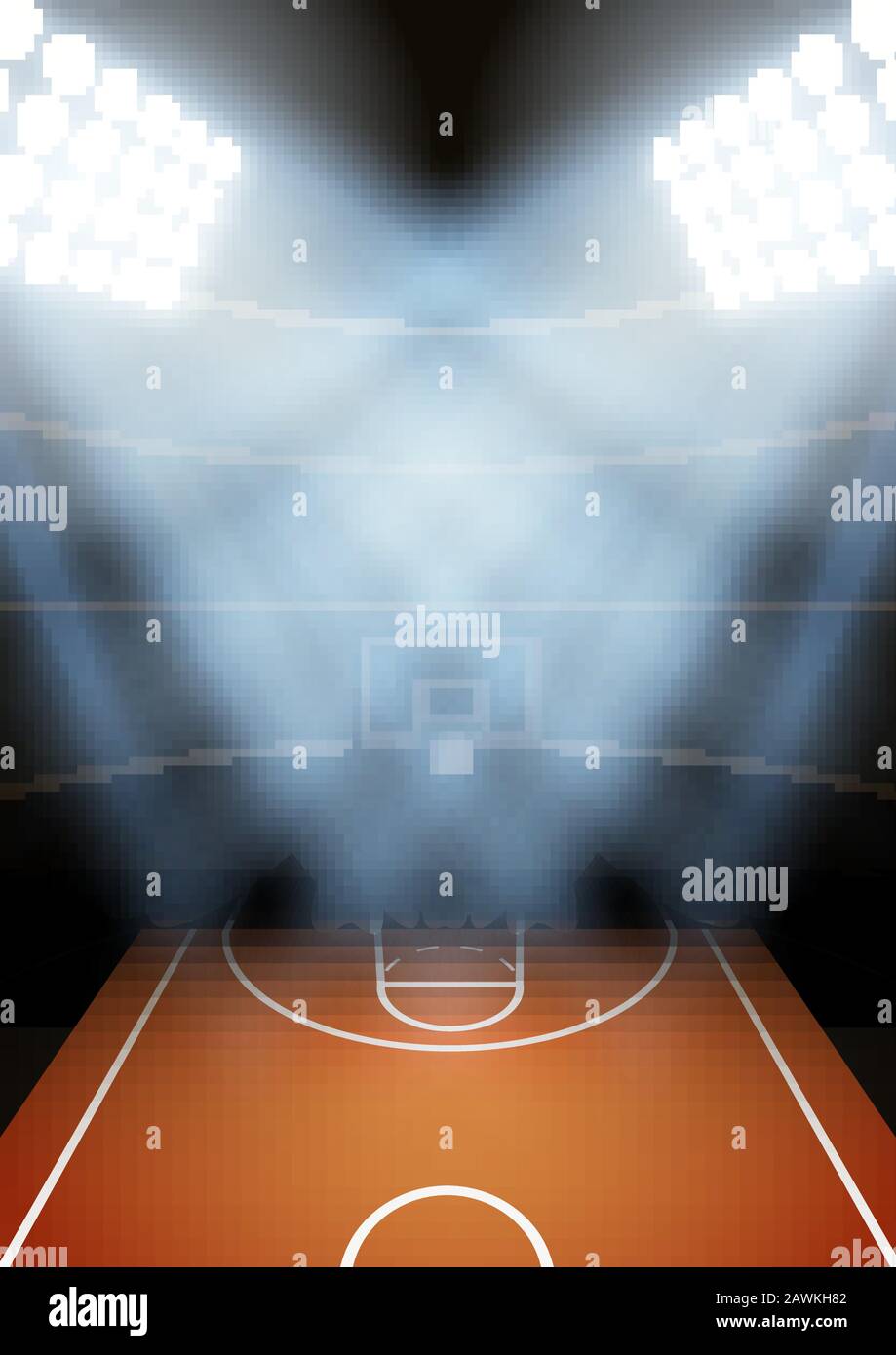 Background for posters night basketball stadium in the spotlight ...