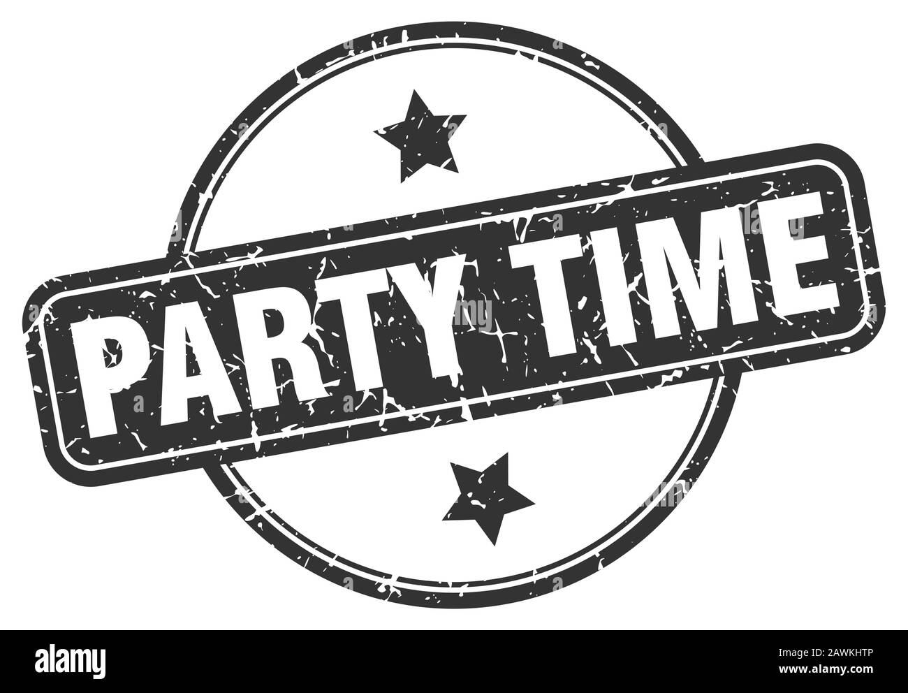 party time stamp. party time round vintage grunge sign. party time ...