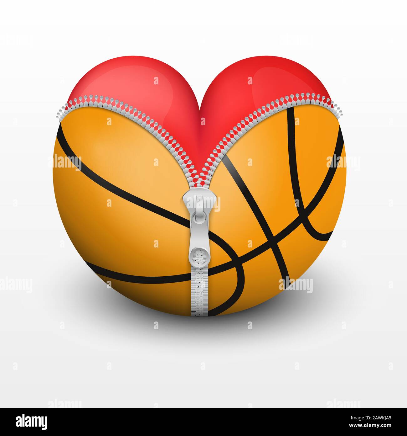 Red heart inside basketball ball Stock Vector Image & Art - Alamy