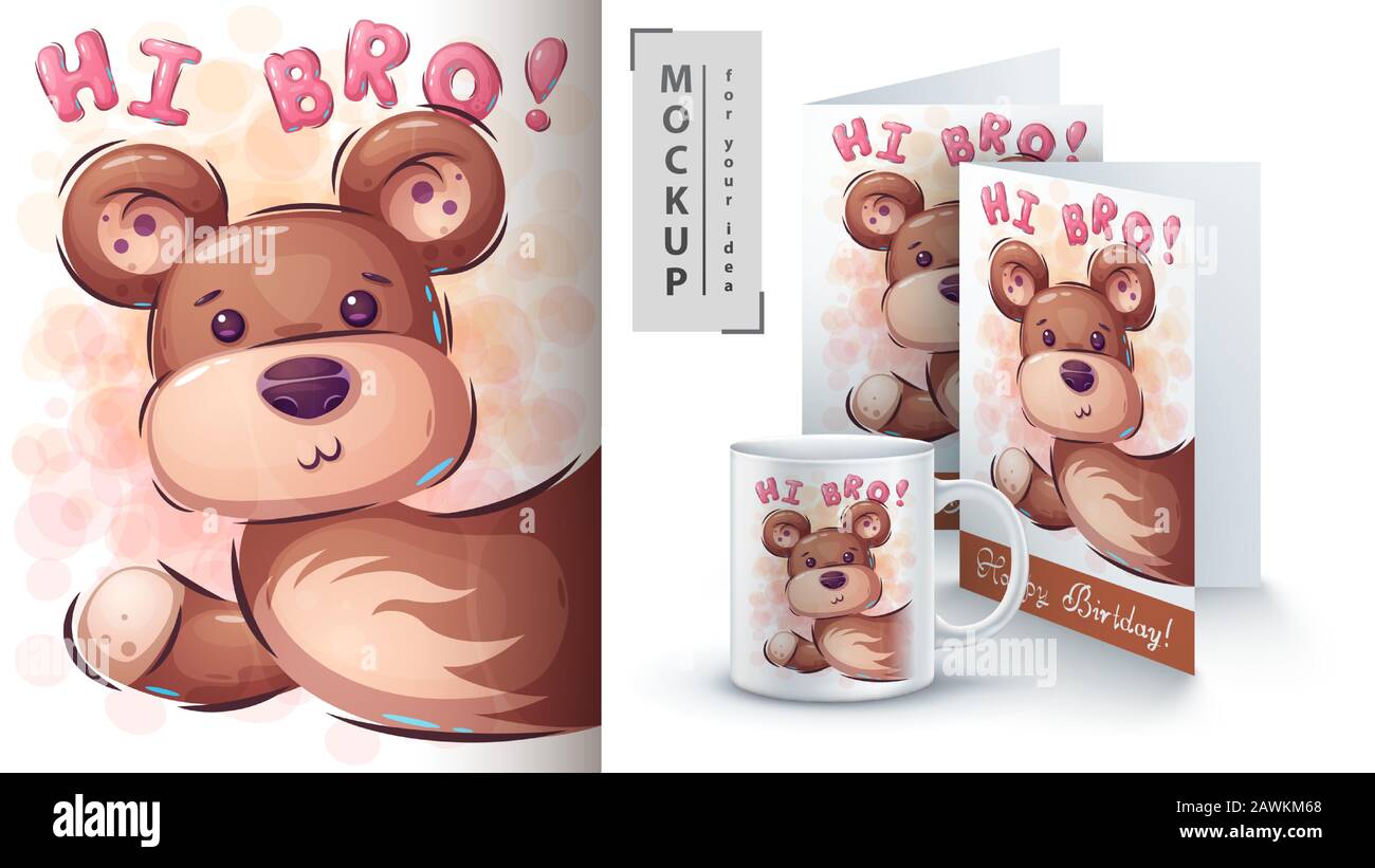 Teddy bear poster and merchandising Stock Vector Image & Art - Alamy