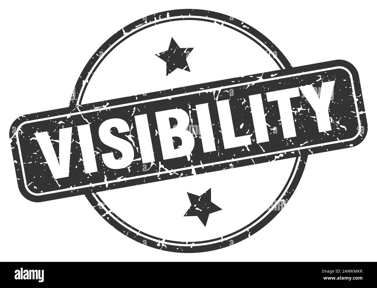 visibility stamp. visibility round vintage grunge sign. visibility ...
