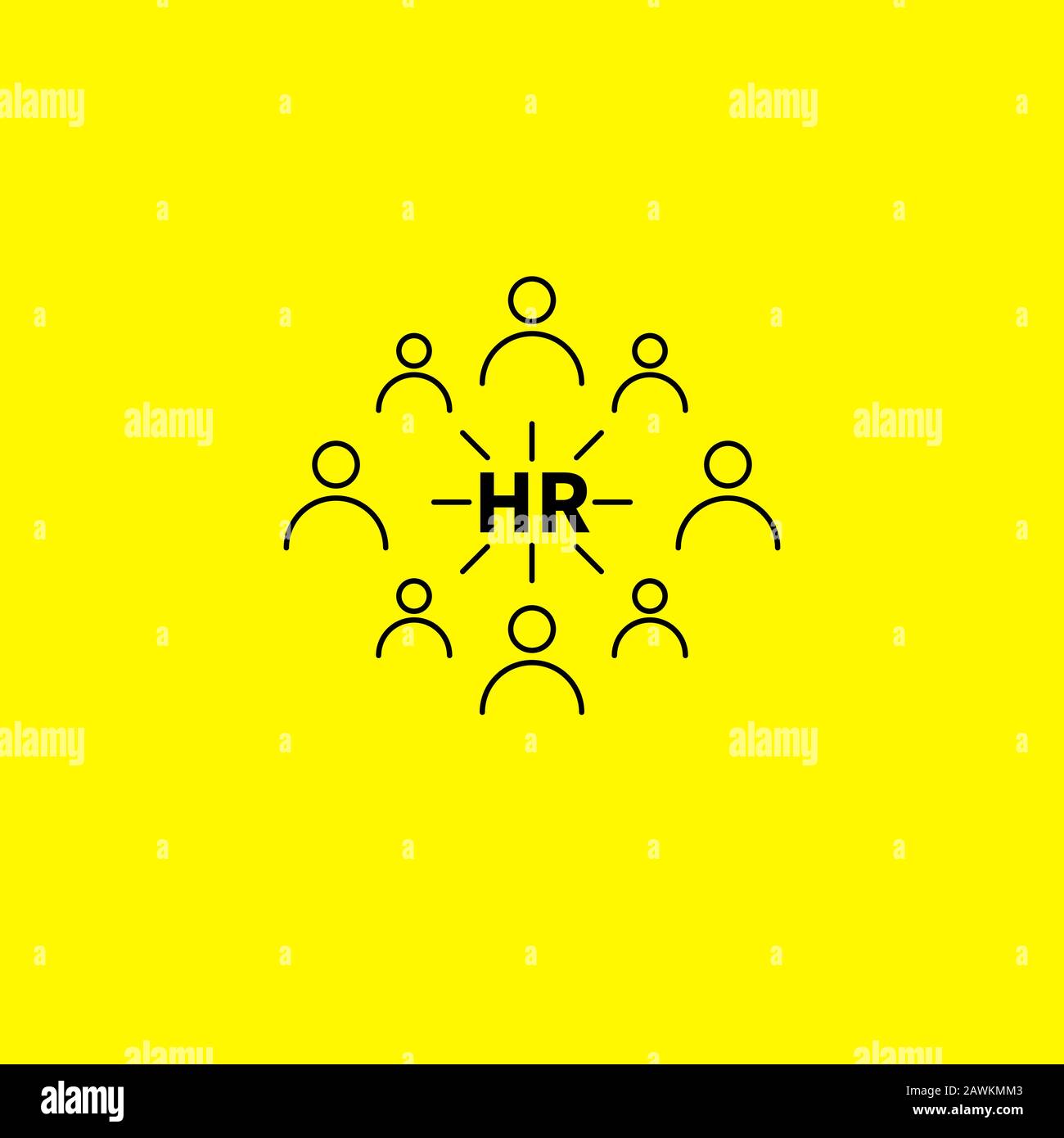 hr linear icon, human resources outline vector logo Stock Vector Image ...
