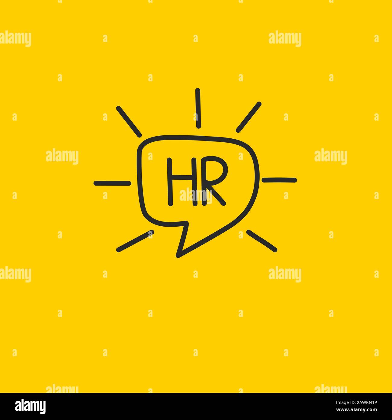 Hand drawn hr icon, human recource doodle vector logo Stock Vector ...