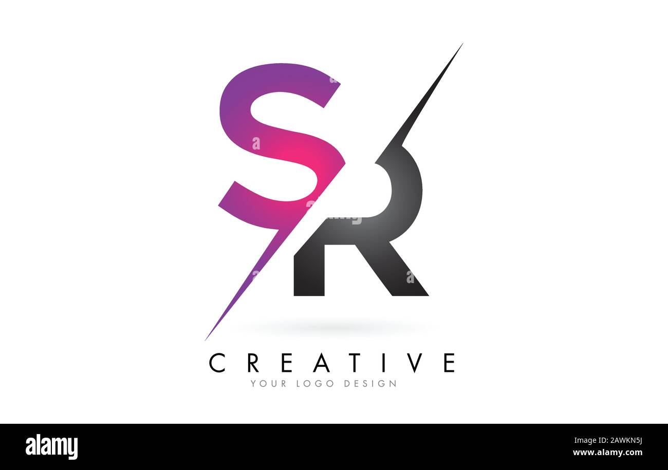 SR S R Letter Logo with Colorblock Design and Creative Cut. Creative ...