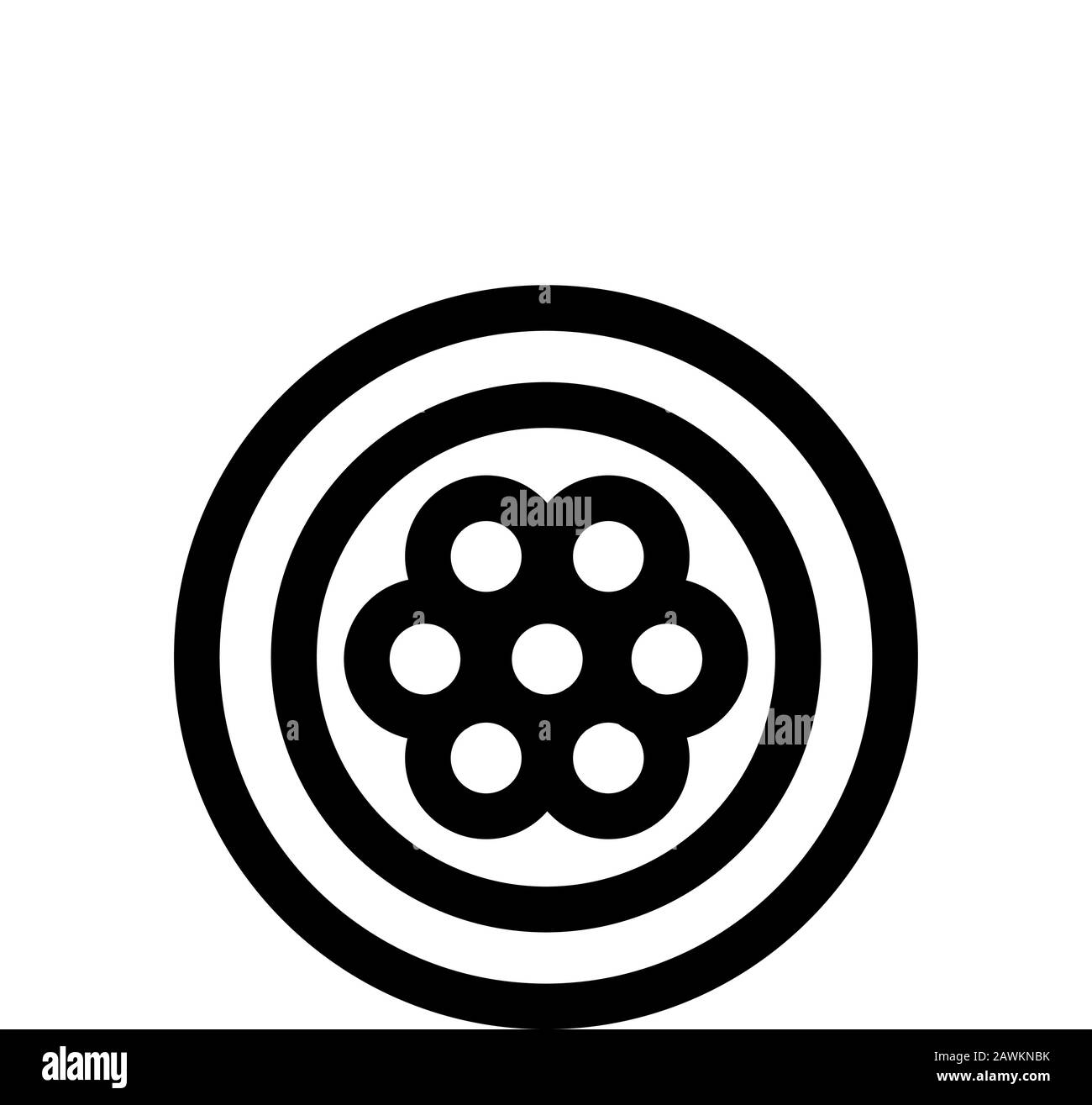 Optical cable icon vector. Isolated contour symbol illustration Stock ...