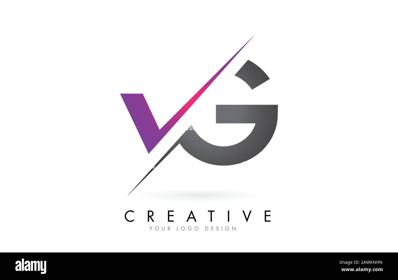 VG V G Letter Logo with Colorblock Design and Creative Cut. Creative logo design Stock Vector ...