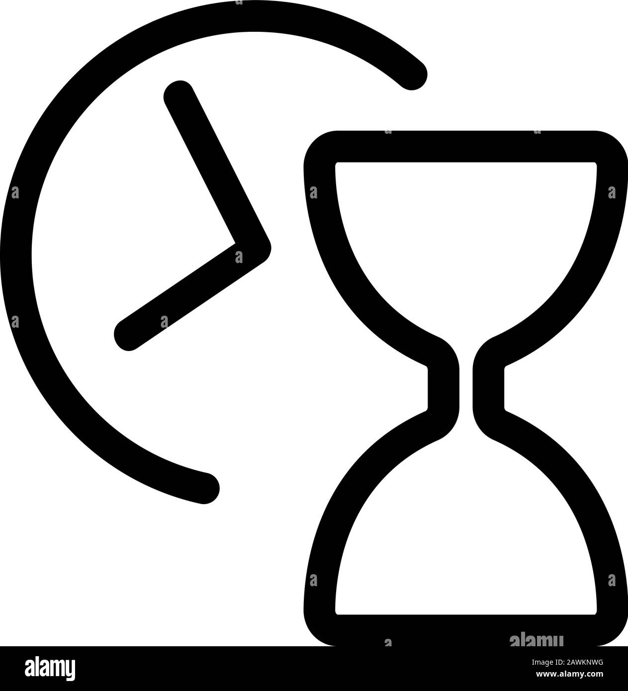 hourglass icon vector. Isolated contour symbol illustration Stock ...