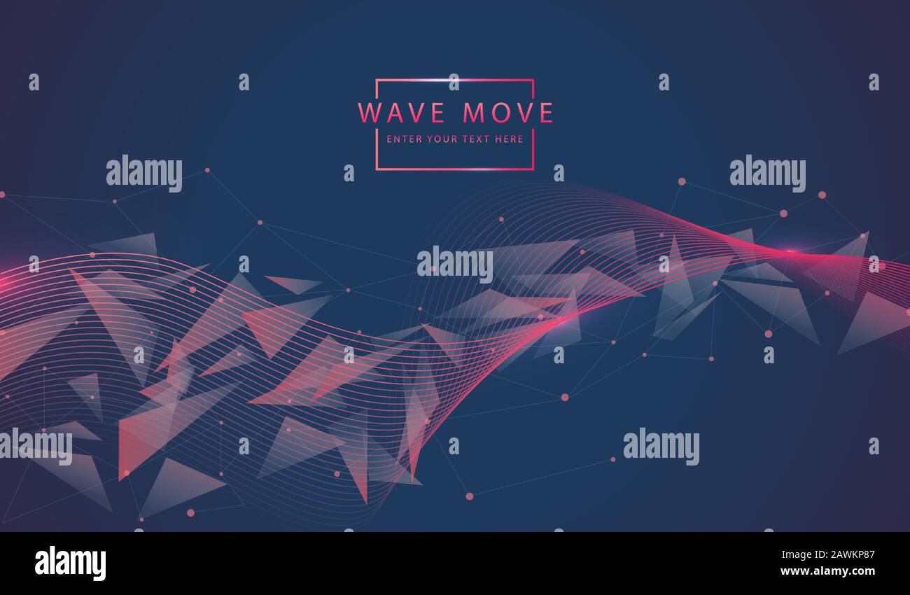 Abstract technology geometry background dyanmic wave line. Cyber ...