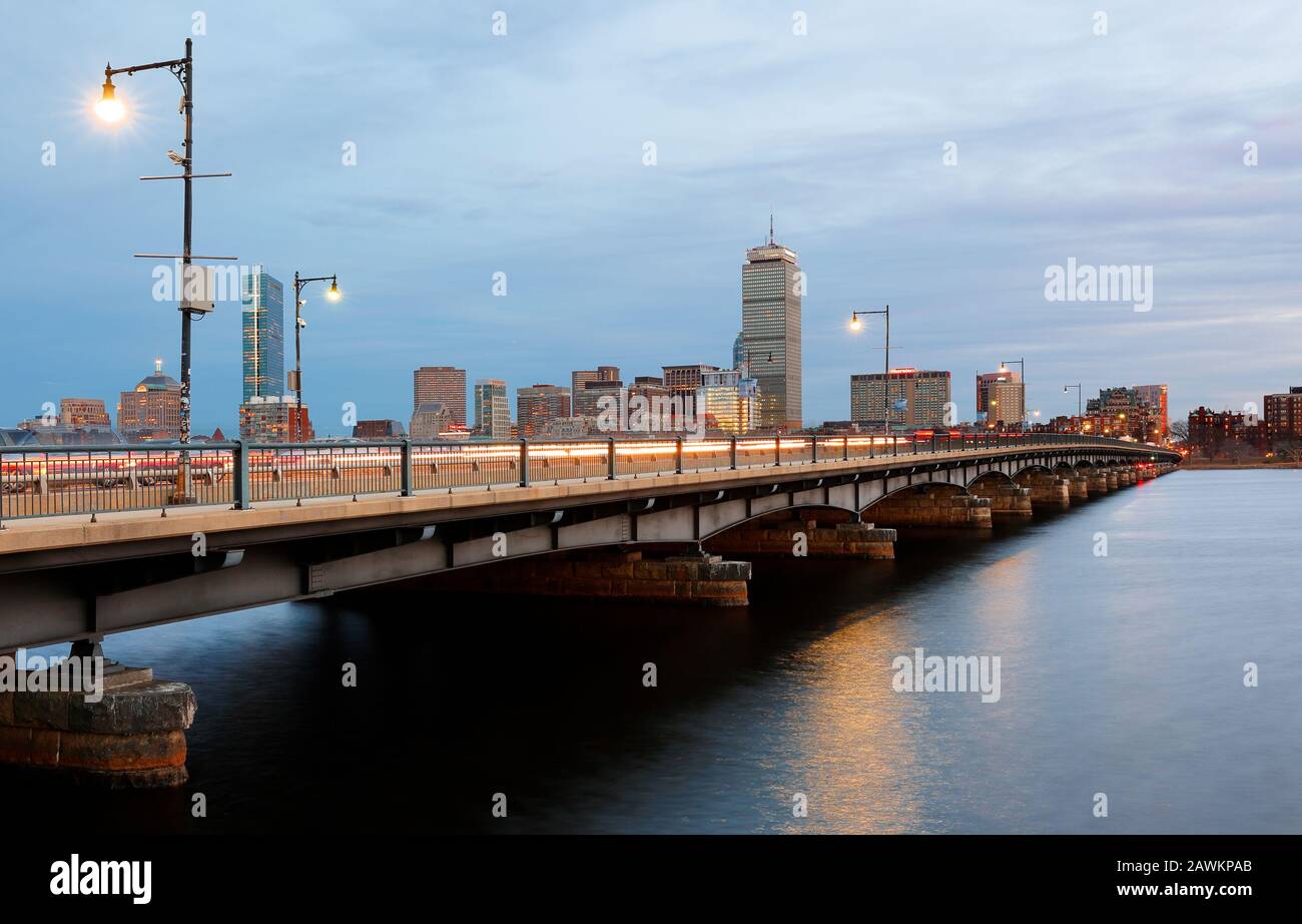 Boston Skyline Showing Charles River and Prudential Building after ...