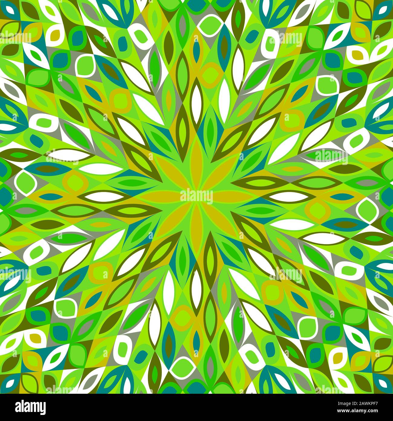 Dynamic abstract geometrical hypnotic tiled flower mosaic background ...