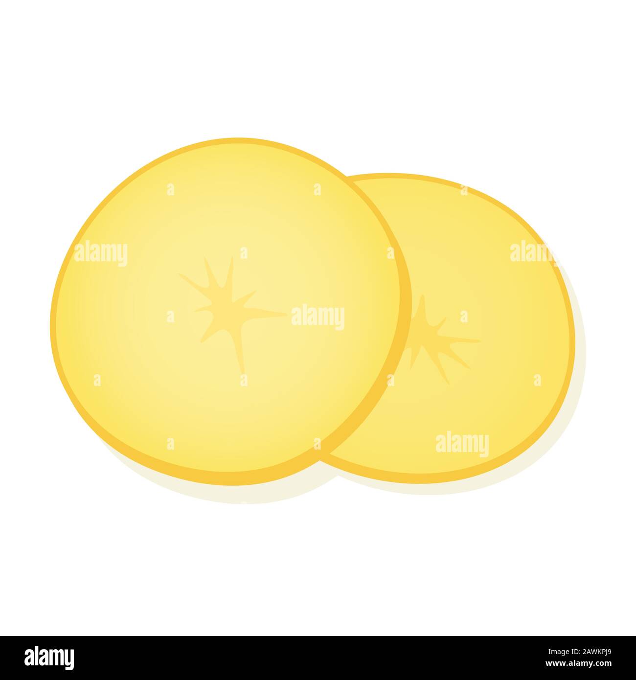 Sliced potato isolated on white background. Rings of potato. Vector ...