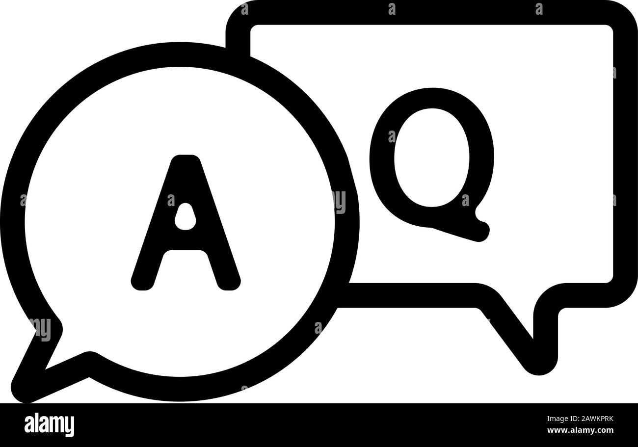 questions and answers icon vector. Isolated contour symbol illustration ...