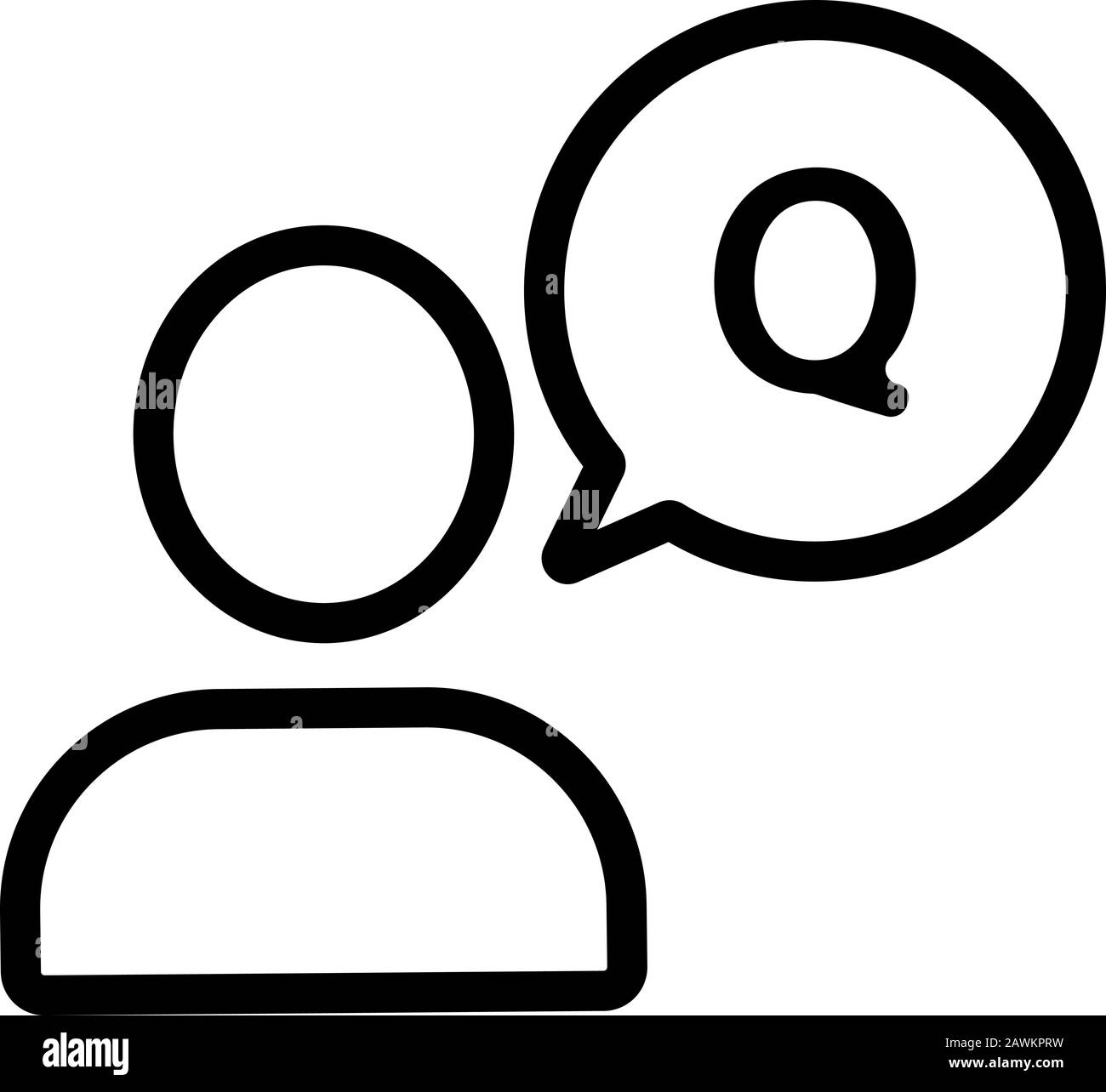 questions and answers icon vector. Isolated contour symbol illustration ...