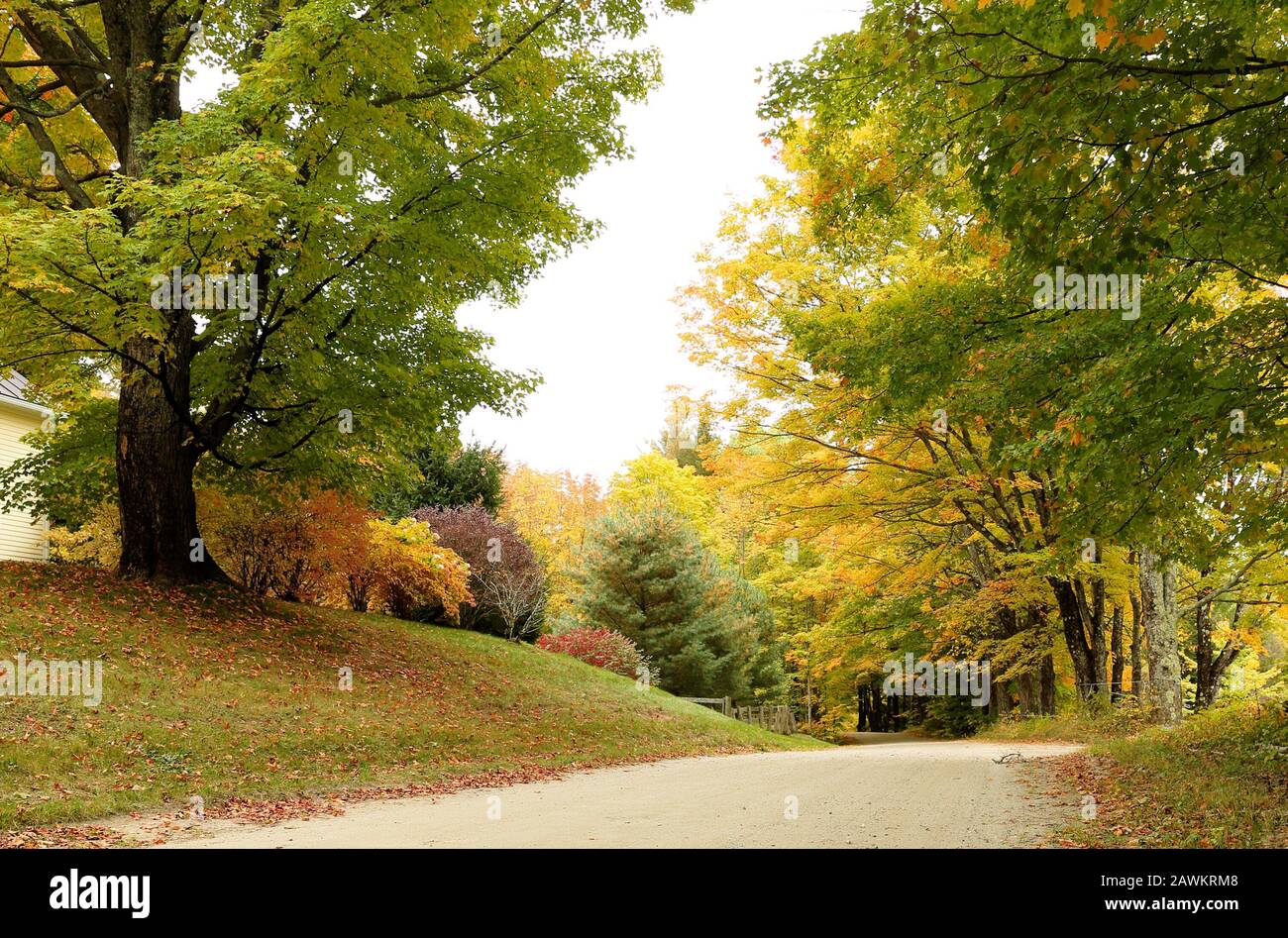 Overlooking of Beautiful Autumn Foliage at Stowe, Vermont, USA Stock ...