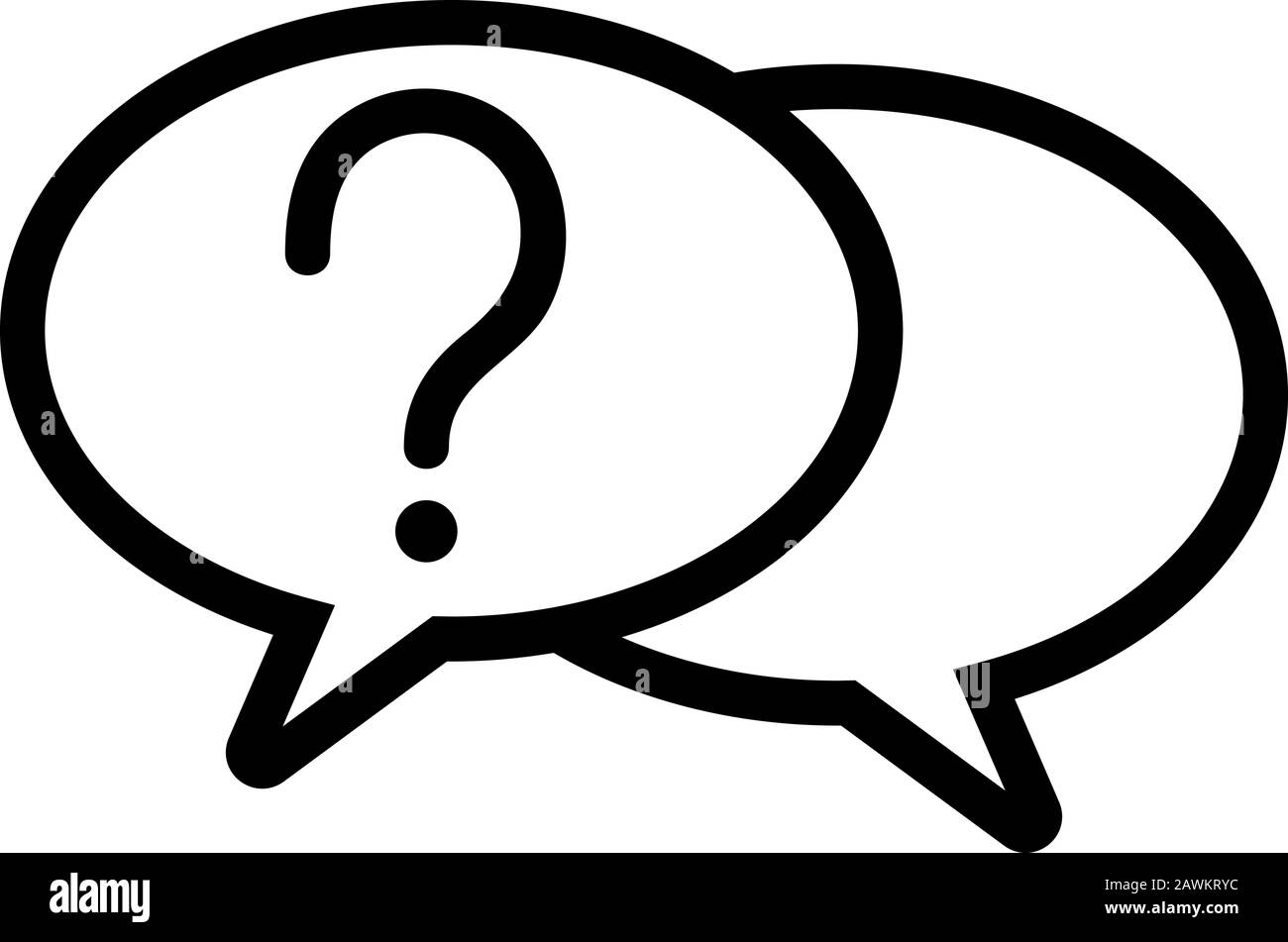 questions and answers icon vector. Isolated contour symbol illustration ...
