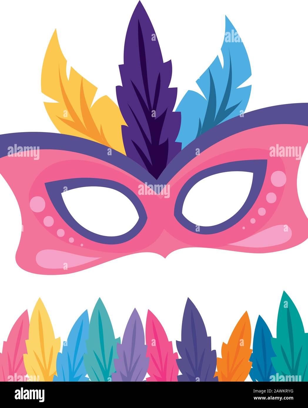 Mask with feathers design, Party celebration event happy birthday ...