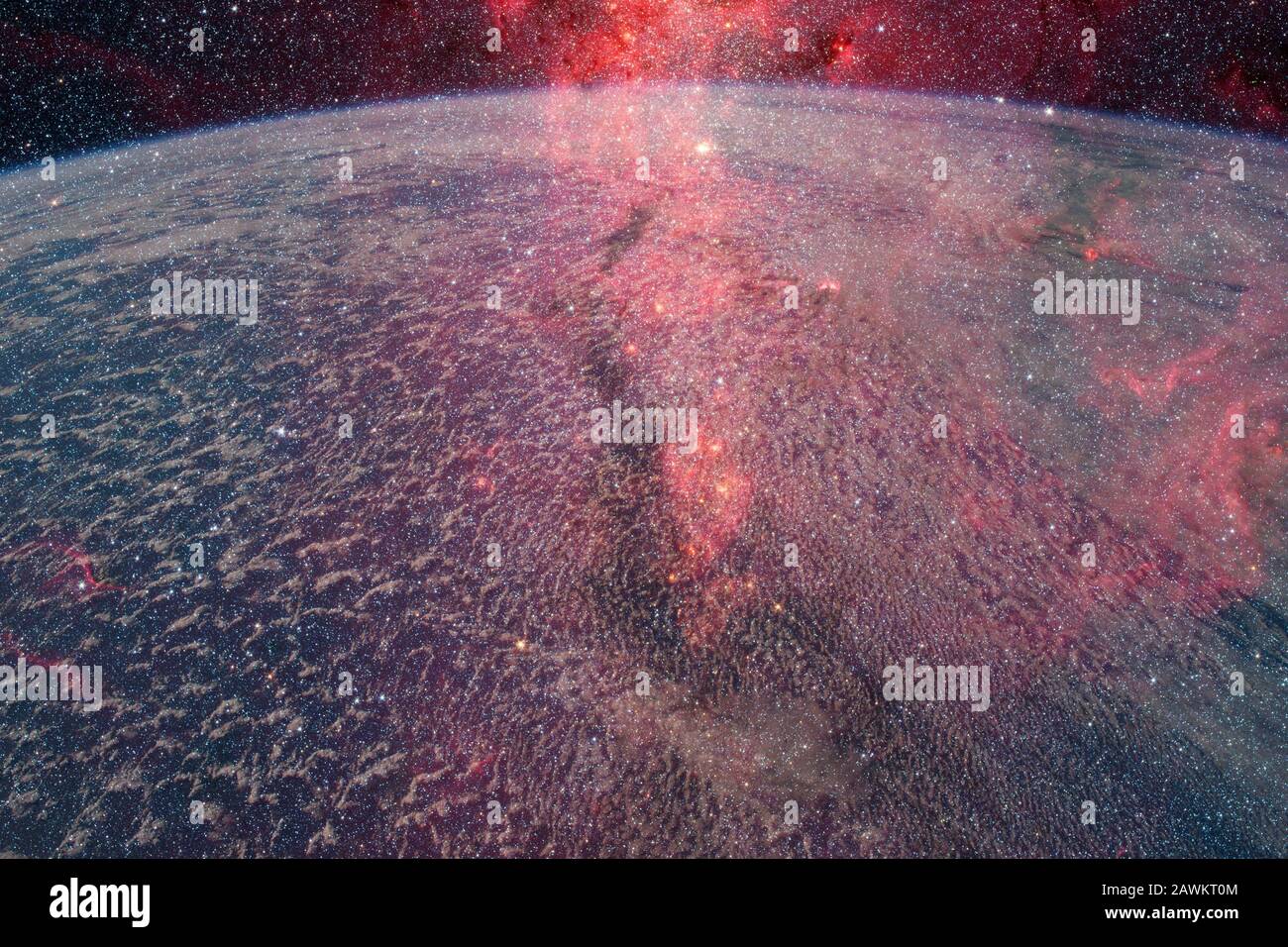 Colors of Earth. Our planet from orbit. Cosmic landscape. Elements of ...