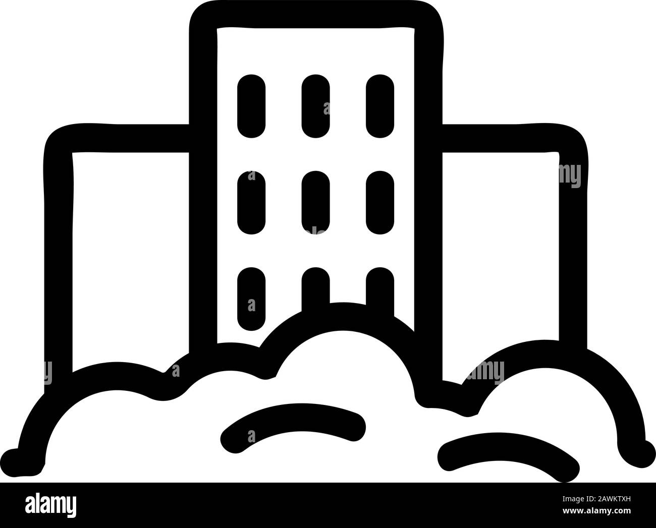 Dust city icon vector. Isolated contour symbol illustration Stock ...